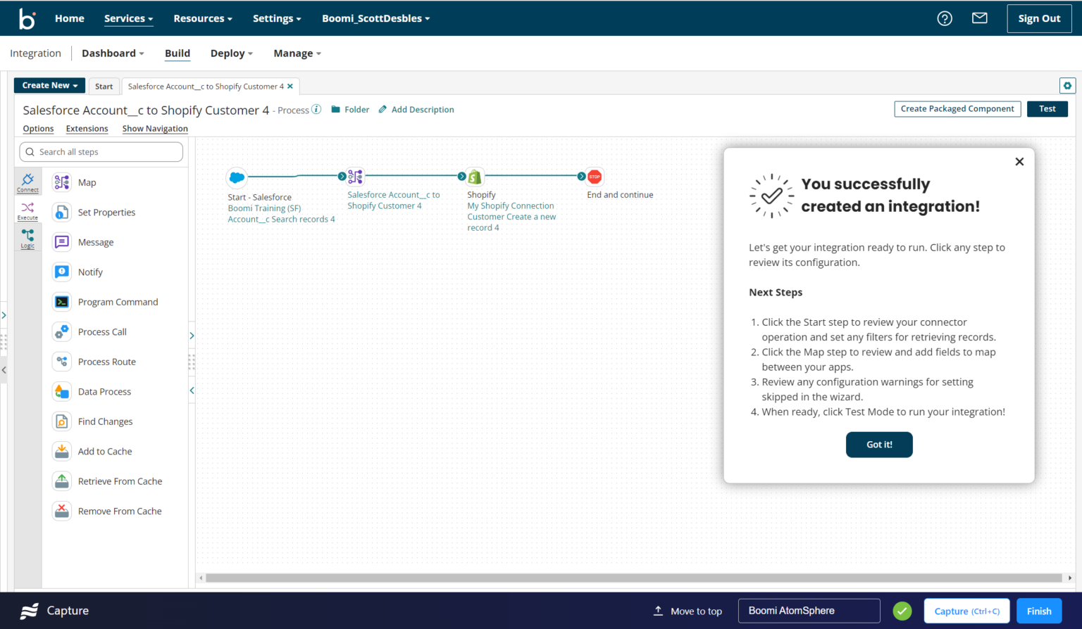 Boomis New Integration Quick Start Wizard